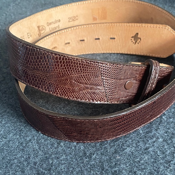 Justin Boots | Accessories | Justin Boots Dark Brown Lizard Belt | Poshmark
